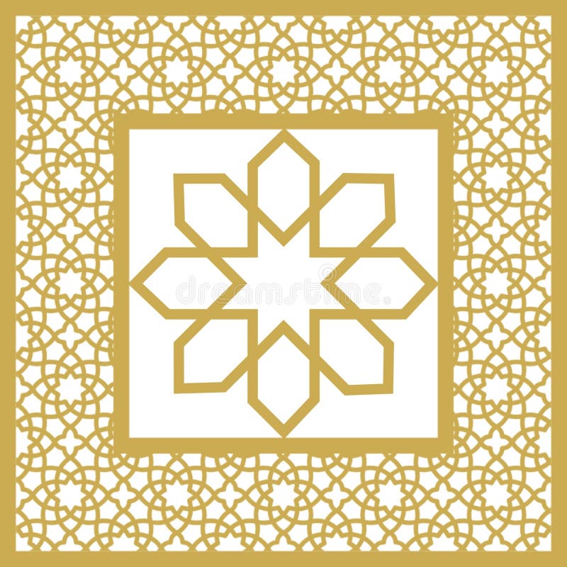 Moroccan Patterns Geometric Illustration. Gold and Beautiful Design for ...