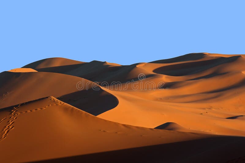 Moroccan Sahara Sand Dunes and Shadows at Sunset Stock Image - Image of ...
