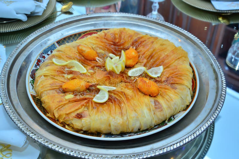 Moroccan Seafood Bastilla.Fresh Baked Moroccan Fish Pastilla. Stock ...