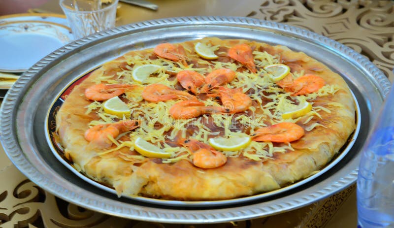 Moroccan Seafood Bastilla.Fresh Baked Moroccan Fish Pastilla Stock ...