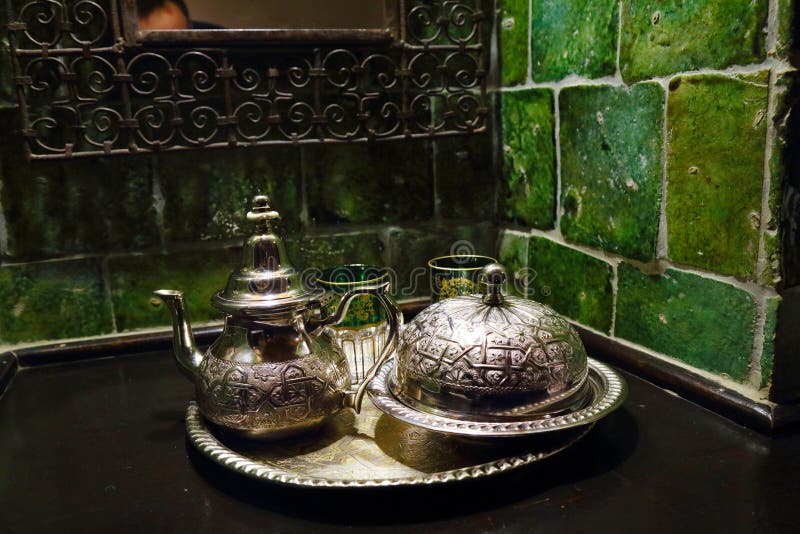 Moroccan silver tea pot stock photo. Image of traditional - 254341748