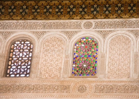 Moroccan Stained Glass Window Stock Image - Image of historic, building ...