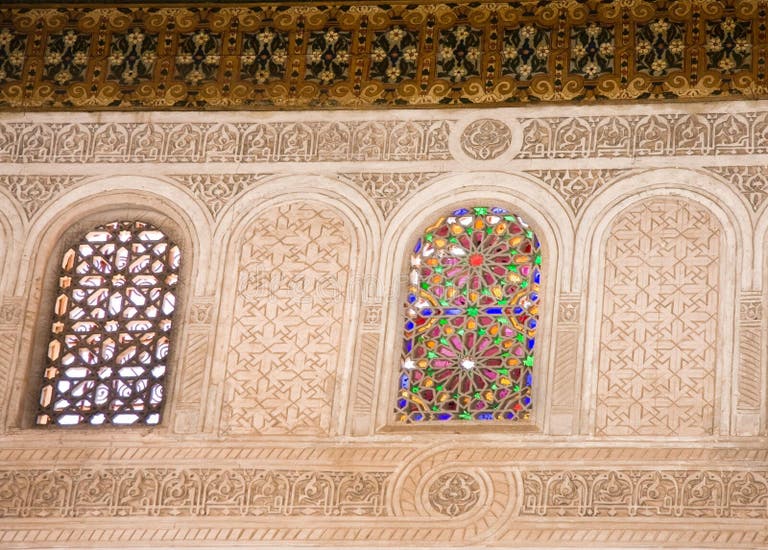 Moroccan Stained Glass Window Stock Image - Image of historic, building ...