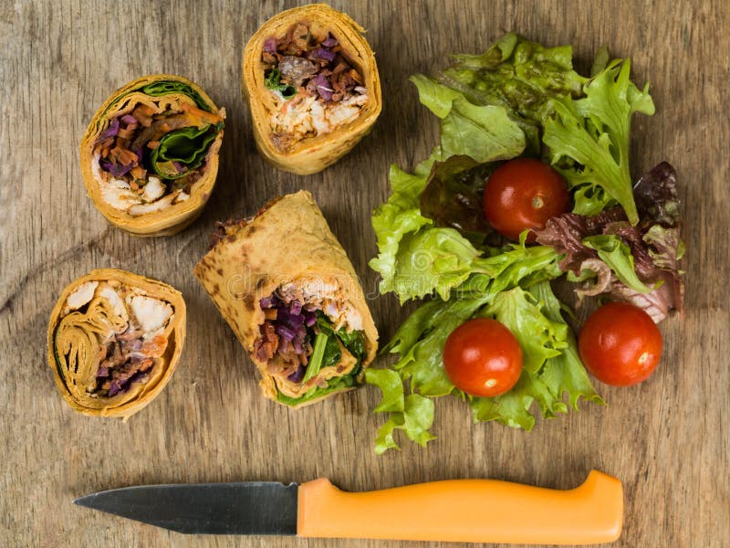 Moroccan Style Chicken Wrap Stock Image - Image of chicken, style: 85125127