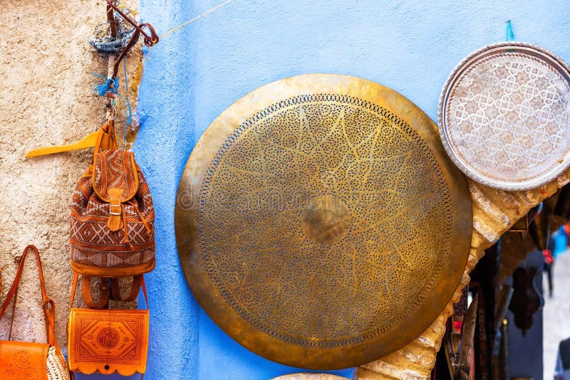 Moroccan-style Cookware in the Store, Chefchaouen, Morocco Stock Image ...
