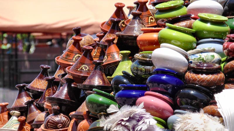 Moroccan tagines stock image. Image of arabic, africa - 102226109