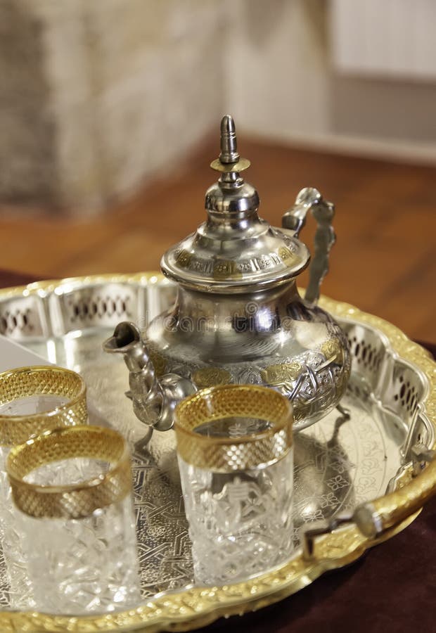 Moroccan tea glasses stock image. Image of healthy, cups - 221027125