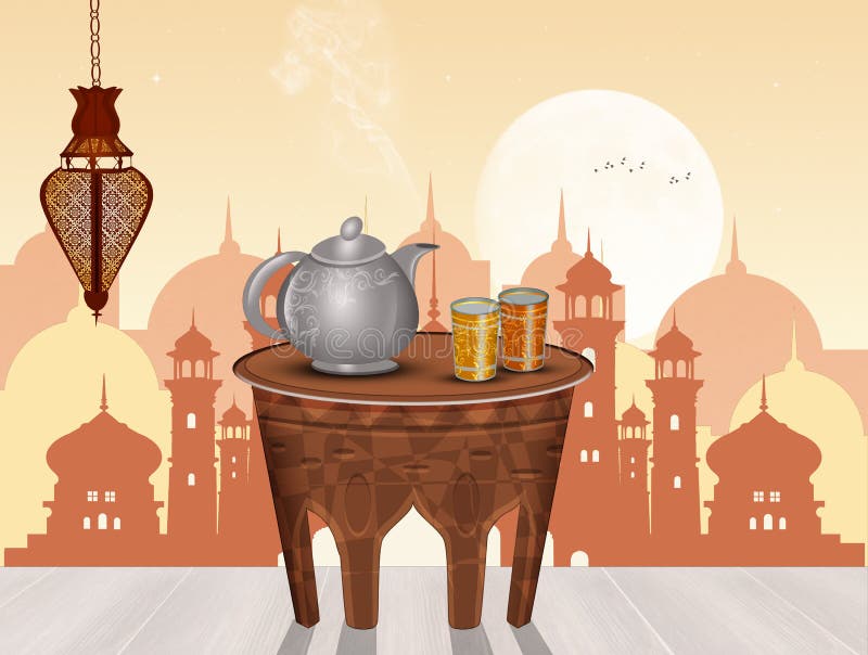 Traditional Moroccan Tagine Stock Illustration - Illustration of ...