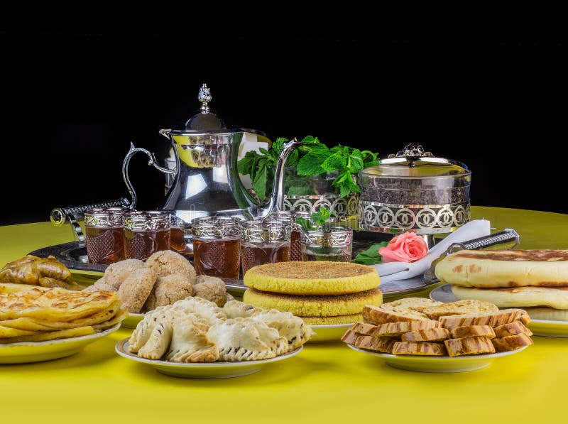 Moroccan tea stock photo. Image of plates, glass, trays - 72230440