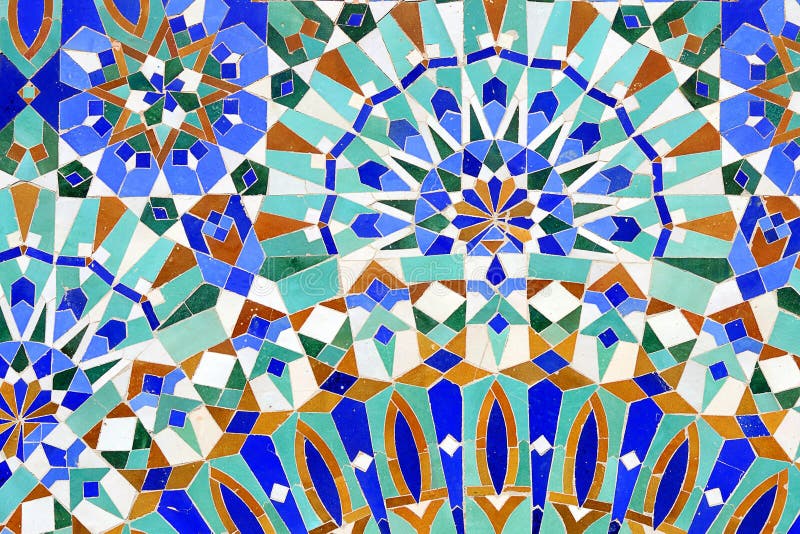 Islamic Mosaic with Blue Tiles Stock Photo - Image of design, kabir ...