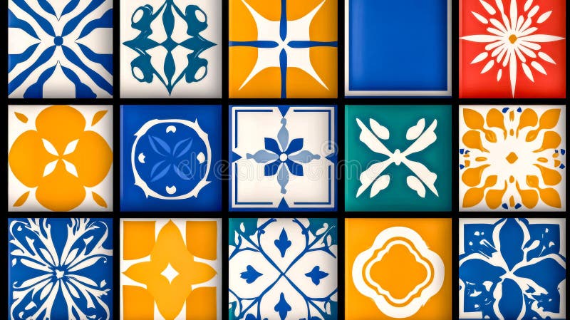 Colorful Moroccan Tiles Showing Geometric Patterns and Vibrant Colors ...