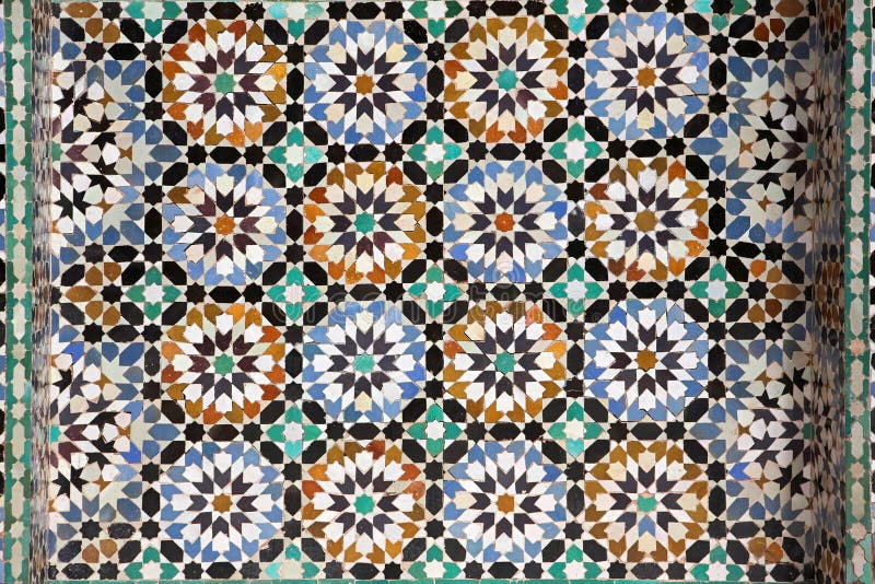 Moroccan mosaic tilework stock photo. Image of arab, arabian - 5284398