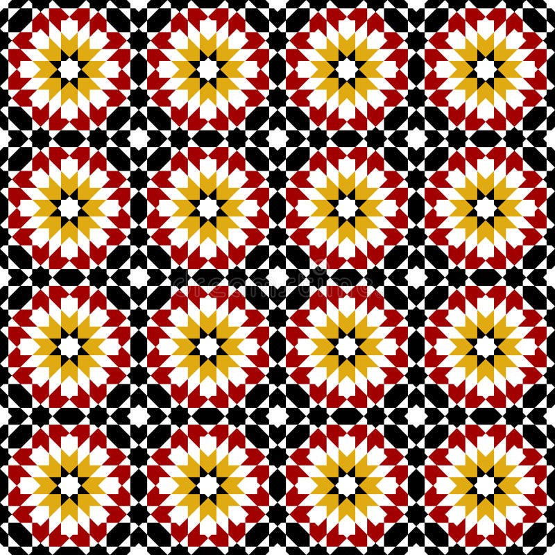 Moroccan zellige seamless stock vector. Illustration of morocco - 69684377