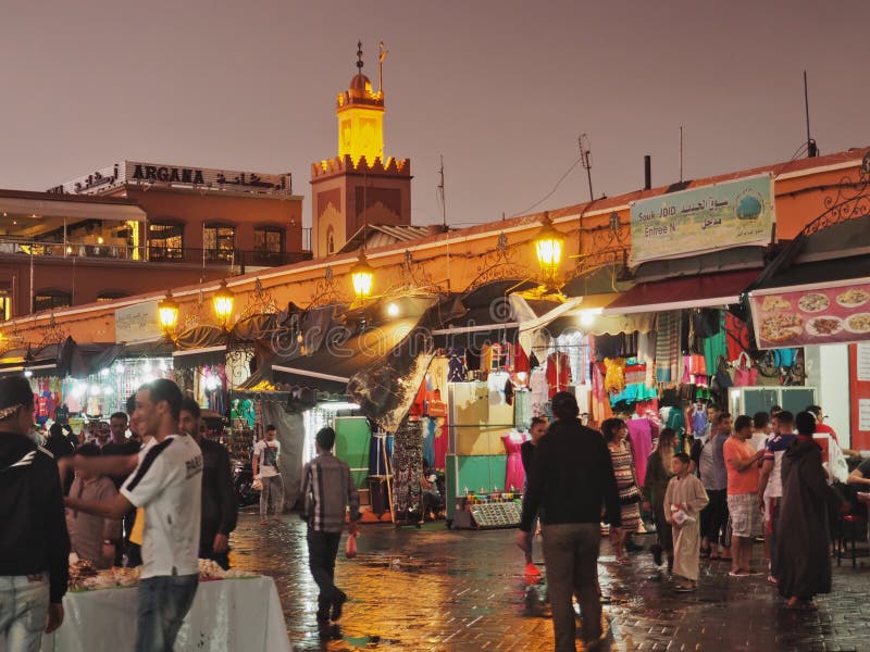 Marrakesh nightlife editorial image. Image of architectural - 52106745