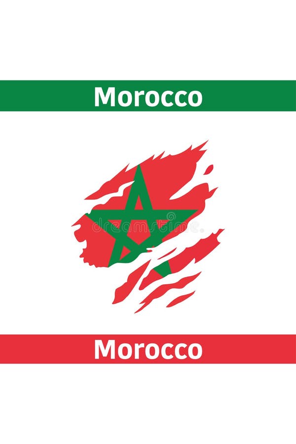 Brush Morocco. Red and Green Colors of Kingdom Stock Vector ...