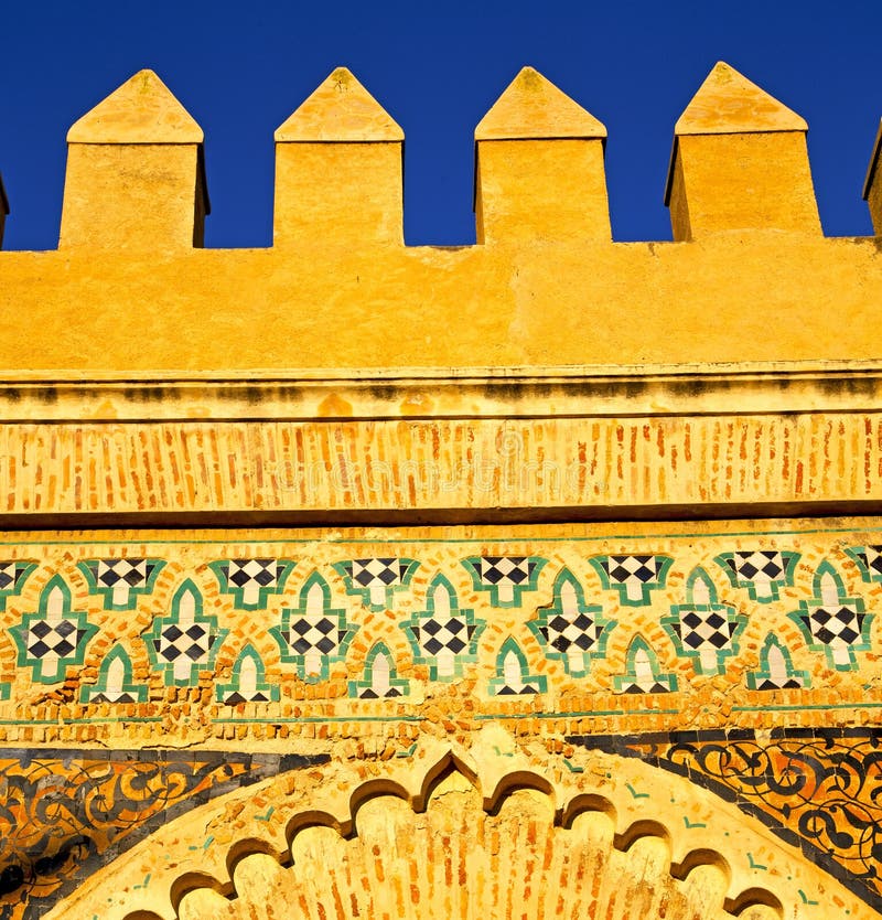 Morocco Arch in Africa Old Construction Street the Blue Sky Stock Photo ...