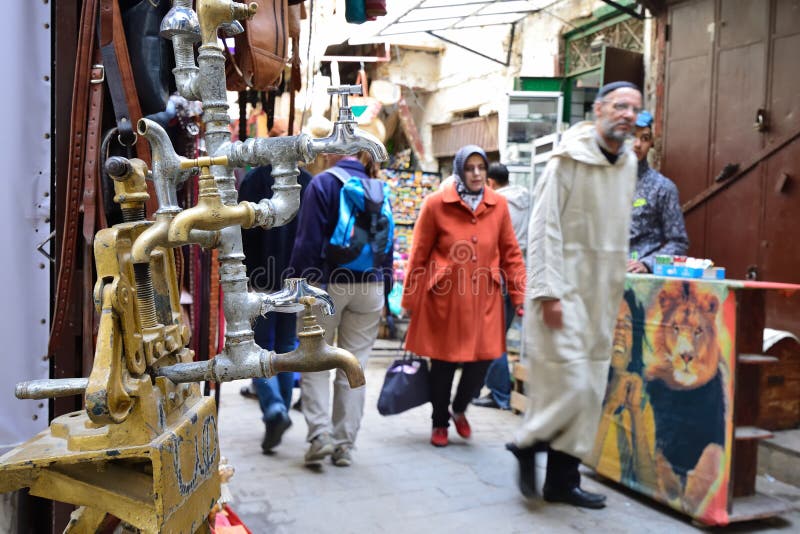 Souk Bazaar in the Moroccan Old Town - Medina Editorial Image - Image ...