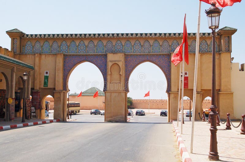 Morocco, the Beautiful Gate in Meknes Editorial Stock Image - Image of ...