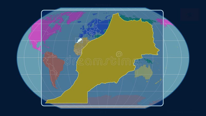 Morocco - Continents. Mollweide, Centered Stock Illustration ...