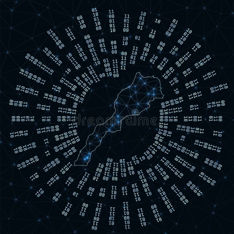 Morocco digital map. stock vector. Illustration of background - 183708215