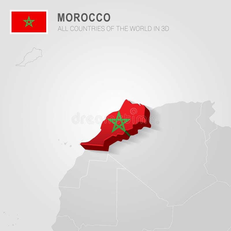 Morocco drawn on gray map. stock vector. Illustration of guide - 85511434