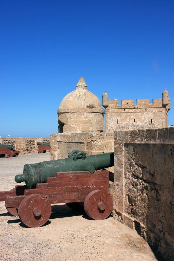 Morocco Essaouira Fort Battlement Stock Image - Image of turret, bridge ...