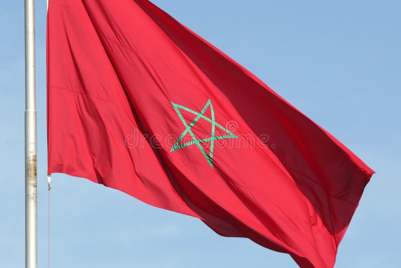 Morocco flag red stock photo. Image of flag, symbol - 136190232