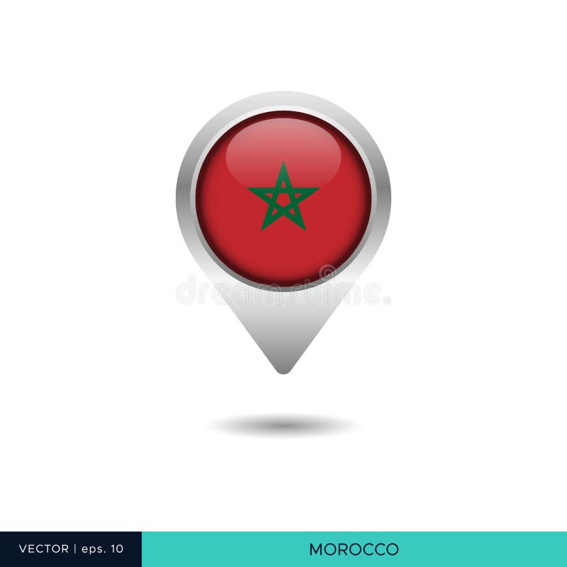 Morocco Flag Map Pin Vector Design Template. Stock Vector ...