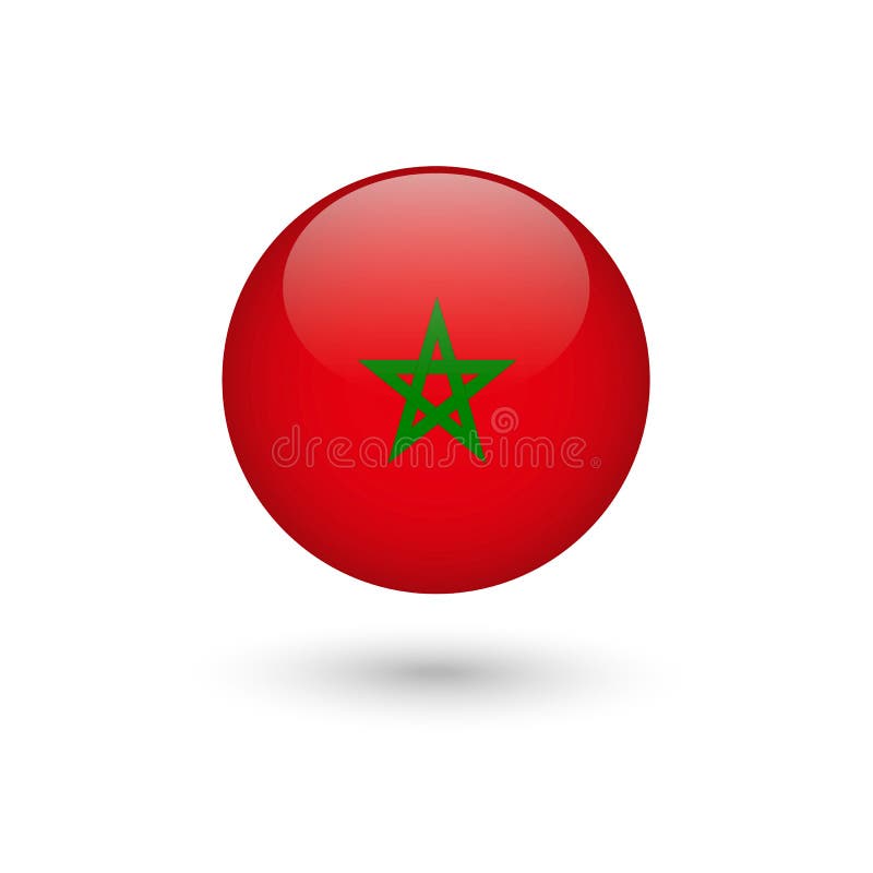 Round Flag of Morocco stock illustration. Illustration of glass - 4849987