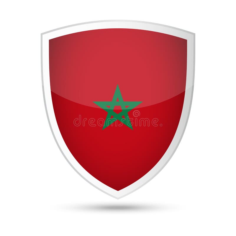 Morocco Flag Vector Shield Icon Stock Illustration - Illustration of ...
