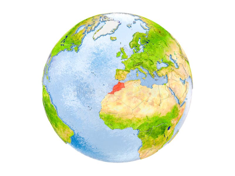 Morocco on globe isolated stock image. Image of concept - 119362239