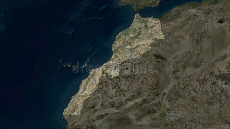 Morocco Highlighted. High-res Satellite Stock Illustration ...
