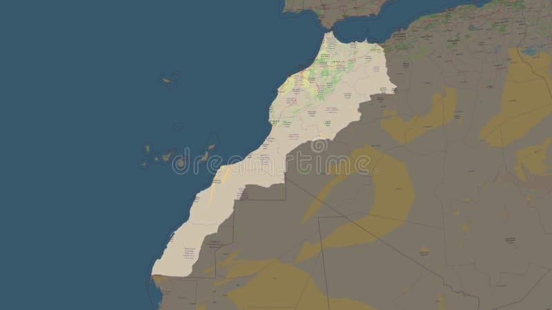 Morocco Highlighted. Topo Standard Stock Illustration - Illustration of ...