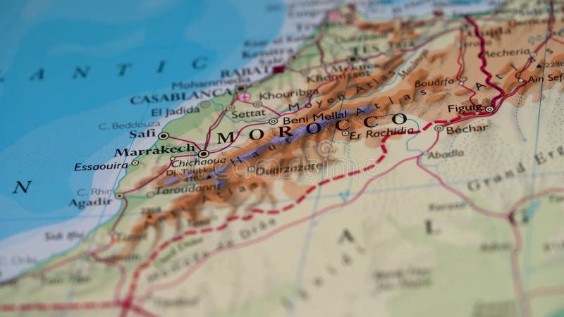 Morocco Highlighted on a World Map 4K Stock Footage - Video of view ...