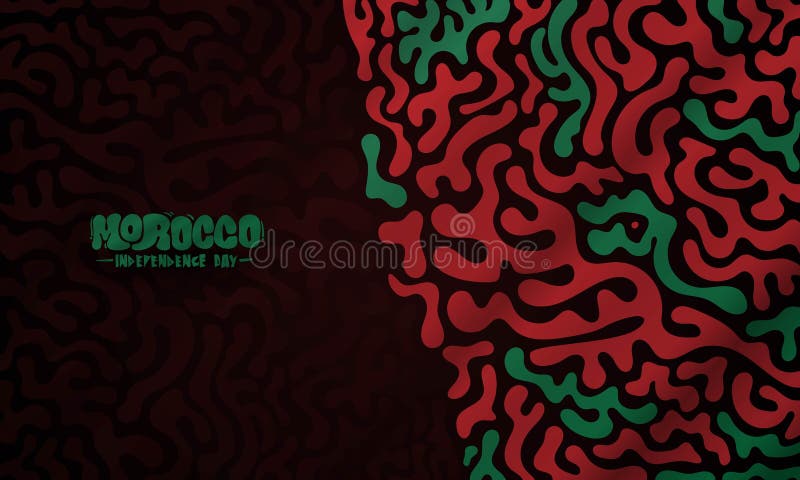 Morocco Independence Day Background Design with Red and Green Ethnic ...