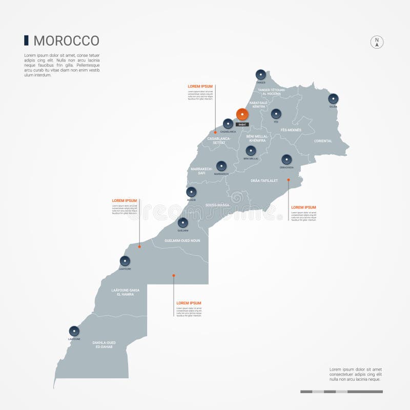 Morocco Infographic Map Vector Illustration. Stock Vector ...