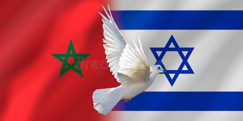 Morocco Israel Flag with Dove of Peace Stock Illustration ...