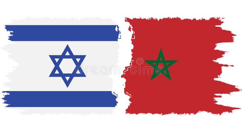 Morocco and Israel Grunge Flags Connection Vector Stock Vector ...
