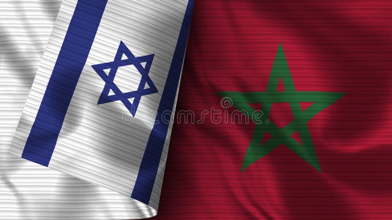 Morocco and Israel Realistic Flag â€“ Fabric Texture Illustration Stock ...