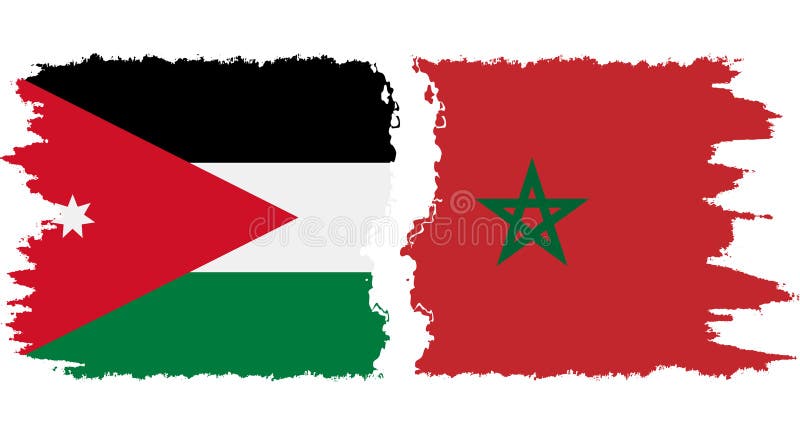 Morocco and Jordan Grunge Flags Connection Vector Stock Vector ...