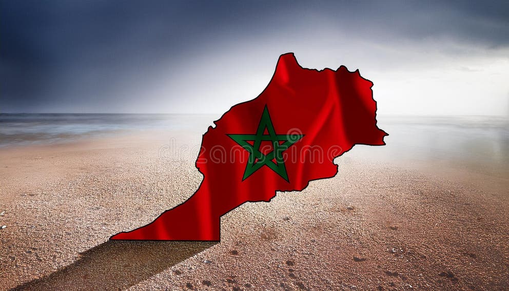 Morocco Map with Flag stock illustration. Illustration of brand - 342152555