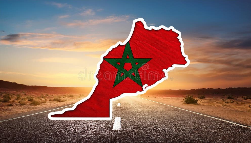 Morocco Map with Flag stock illustration. Illustration of font - 342152611