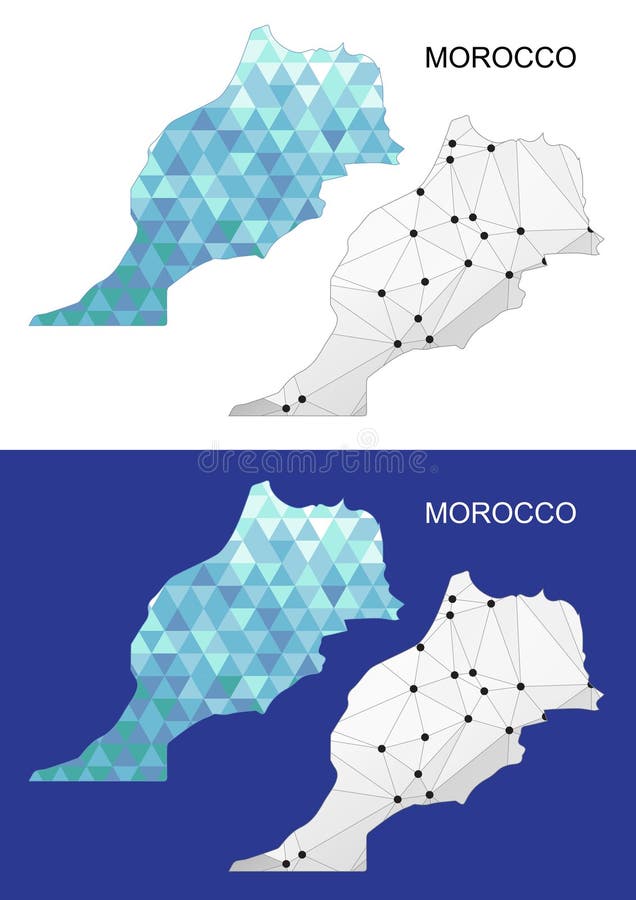 Morocco Map in Geometric Polygonal Style. Abstract Gems Triangle. Stock ...