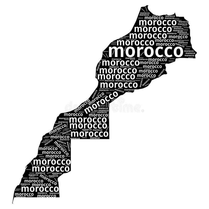 Morocco Map with Name. Isolated White Background Stock Illustration ...