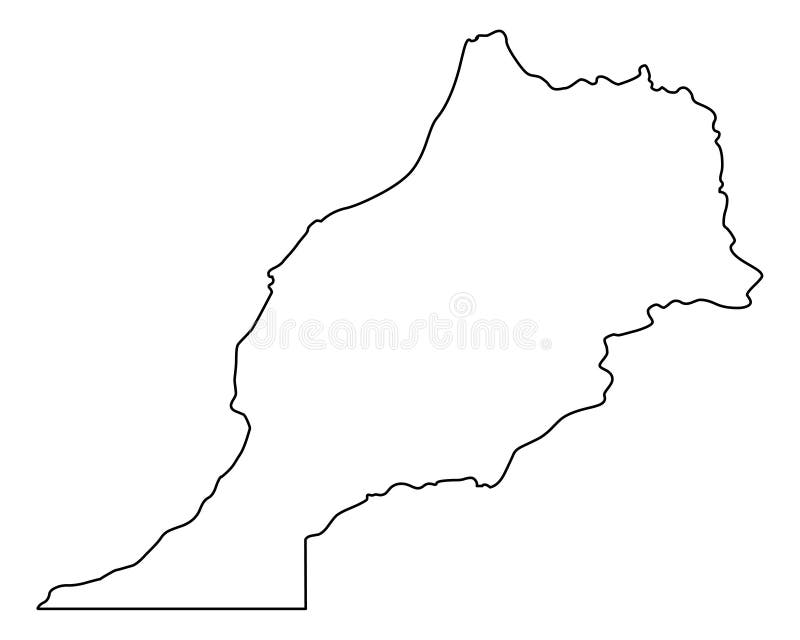 Morocco Map Outline Vector Illustration Stock Vector - Illustration of ...