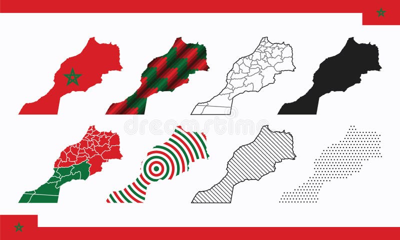 Morocco Map Colors Vector Illustration Stock Vector - Illustration of ...