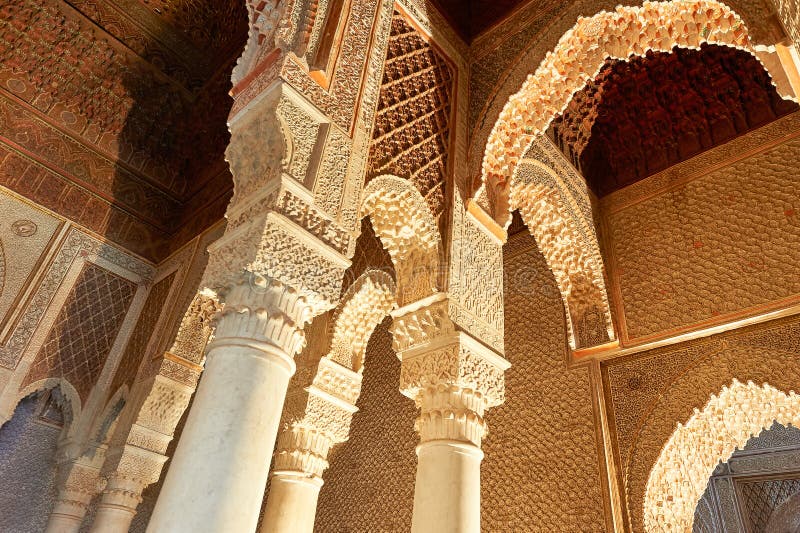 Morocco Marrakesh. Saadian Tombs Stock Image - Image of religious ...