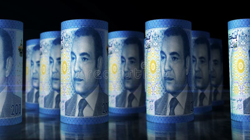 Morocco Dirham MAD Banknotes Helicopter Money Dropping Stock Footage ...