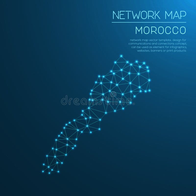 Morocco network map. stock vector. Illustration of glow - 85967386