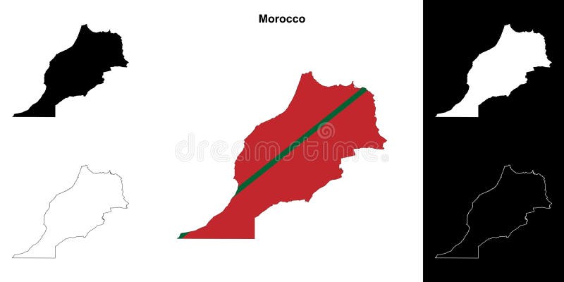 Morocco outline map stock illustration. Illustration of empty - 323785471
